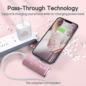 Accessories | Pink Sparkle Charger Power Bank 450mah Ultracompact ...